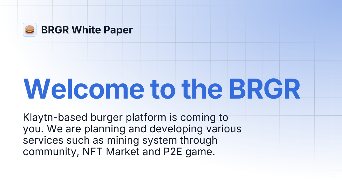 Welcome to the BRGR | BRGR White Paper